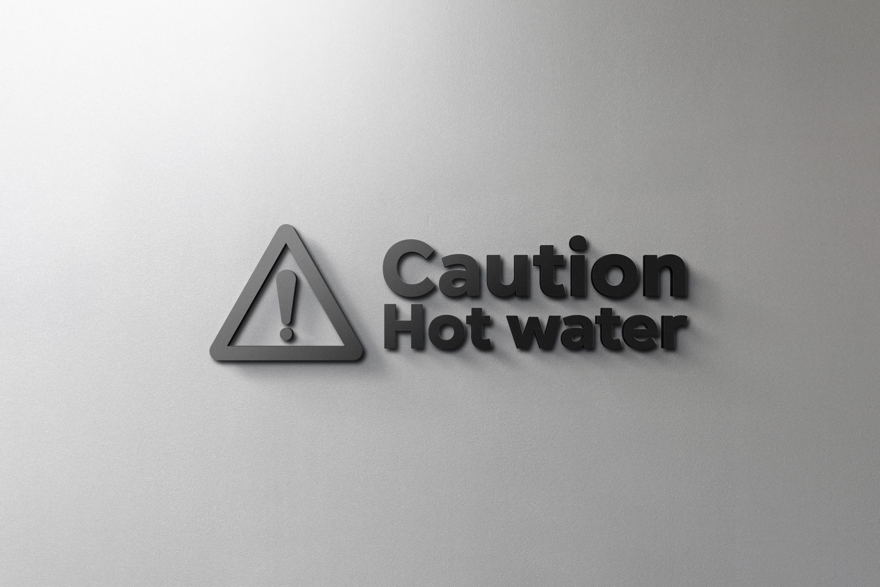 Caution Hot Water Symbol Sign - Acrylic Restroom, Warning, 3D, Workout ...