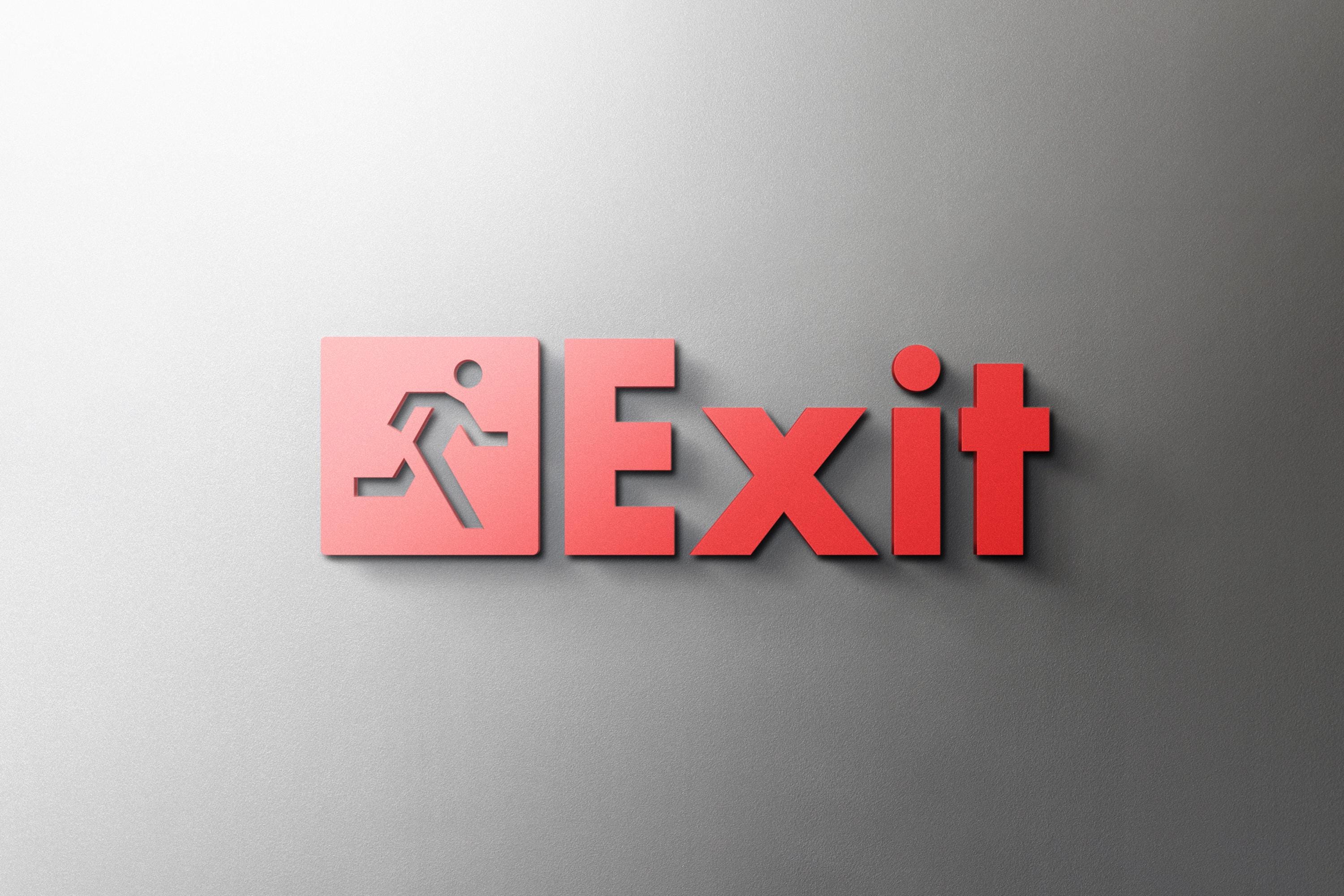 Exit Symbol Sign - 3mm Acrylic Laser-cut, 3D, Home, Studio, Lounge ...
