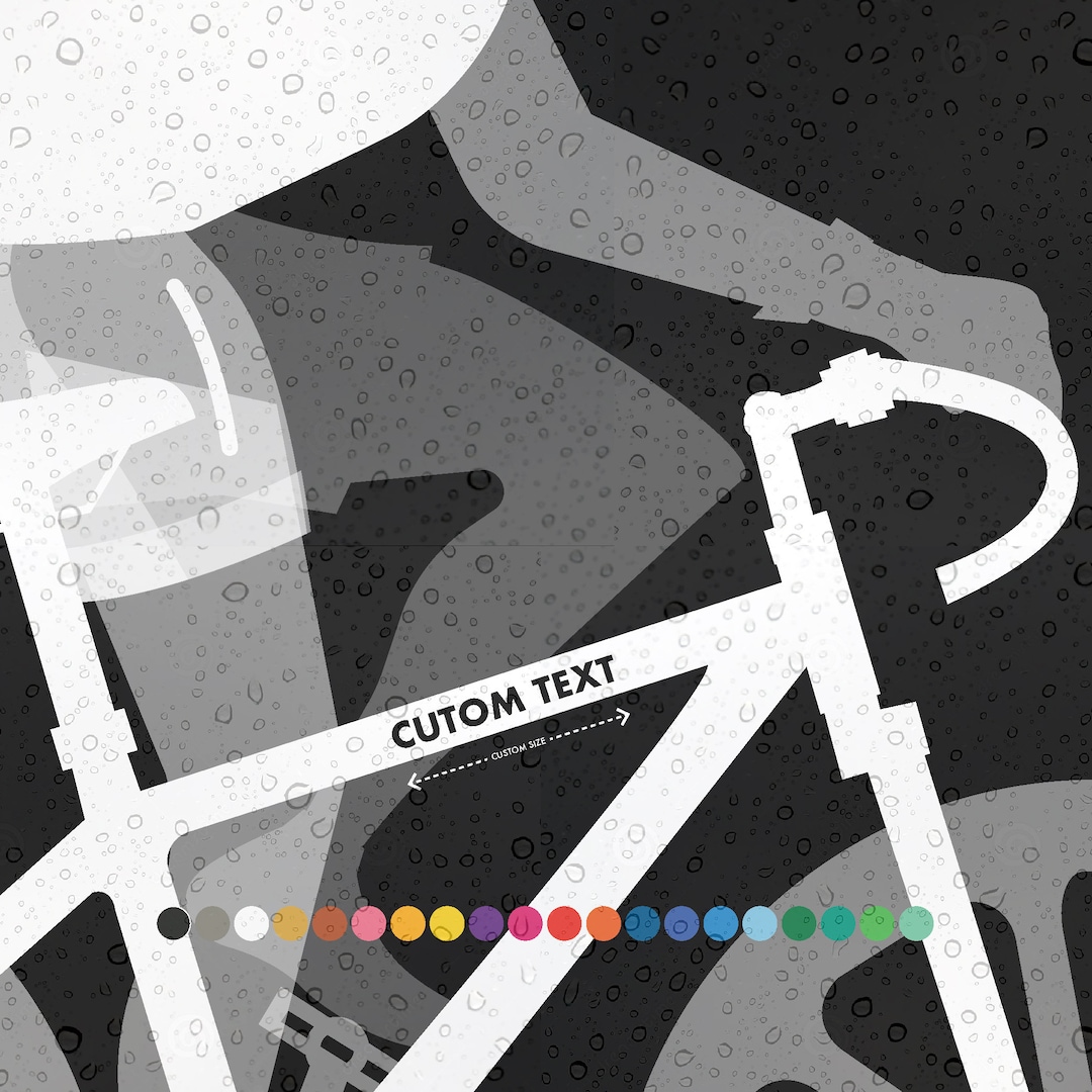 2x Name Decals for Bike Frame Bicycle Vinyl Custom Name Sticker Sport ...