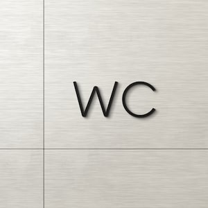 WC Toilet Bathroom Sign Symbol Text - 3mm Acrylic Restroom, Salon, 3D ...