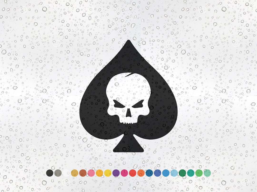 Ace of Spades With Skull Decal Vinyl Sticker Hot Rod Classic Motorbike ...