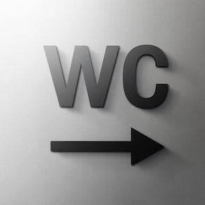 WC Toilet Bathroom Sign Symbol Text - 3mm Acrylic Restroom, Salon, 3D ...