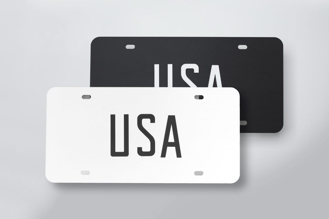 Custom Black and White USA Style Number Plate 3mm Acrylic American ...