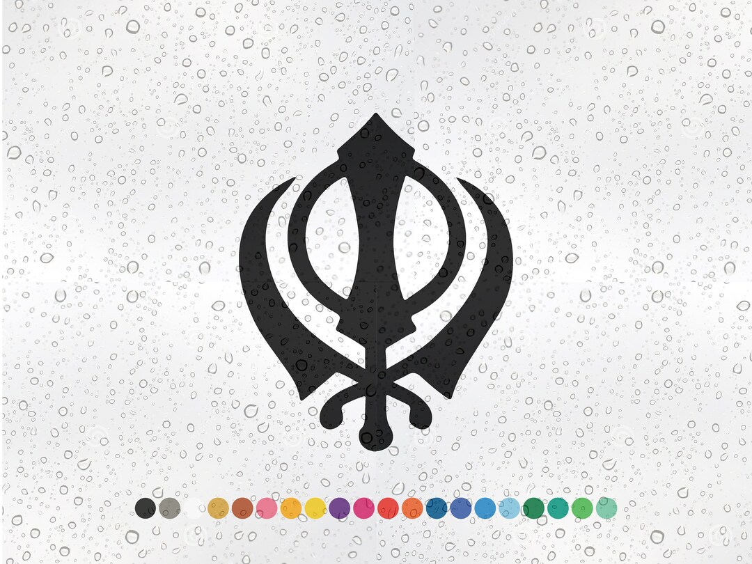 2x Khanda Iron - Wall Car Decal Sticker Singh, King Khanda Sikh Symbol ...