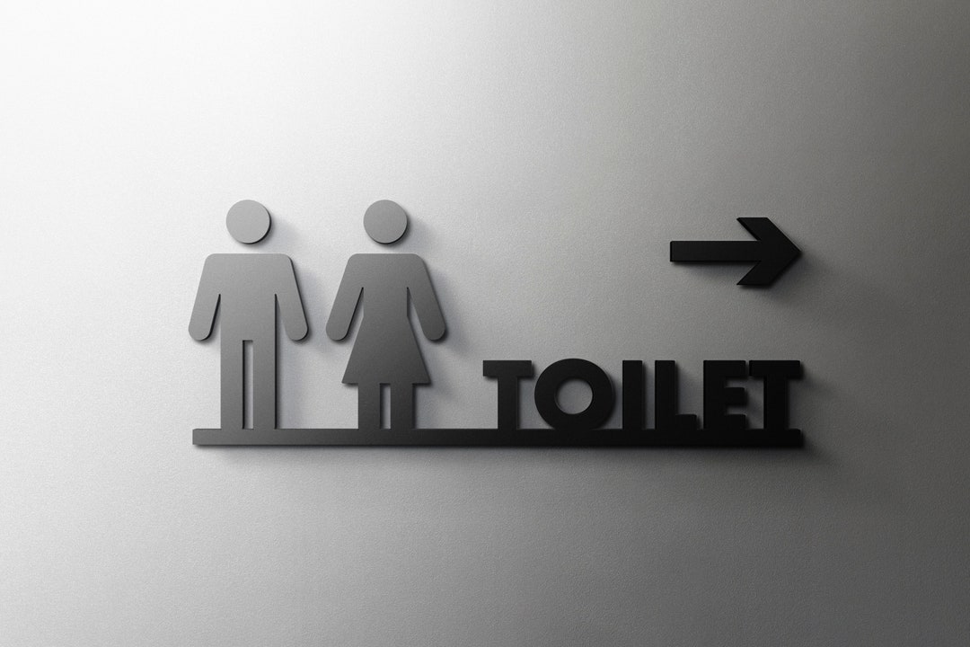 Male and Female WC Bathroom Sign - 3mm Acrylic Restroom, 3D, Toilet ...