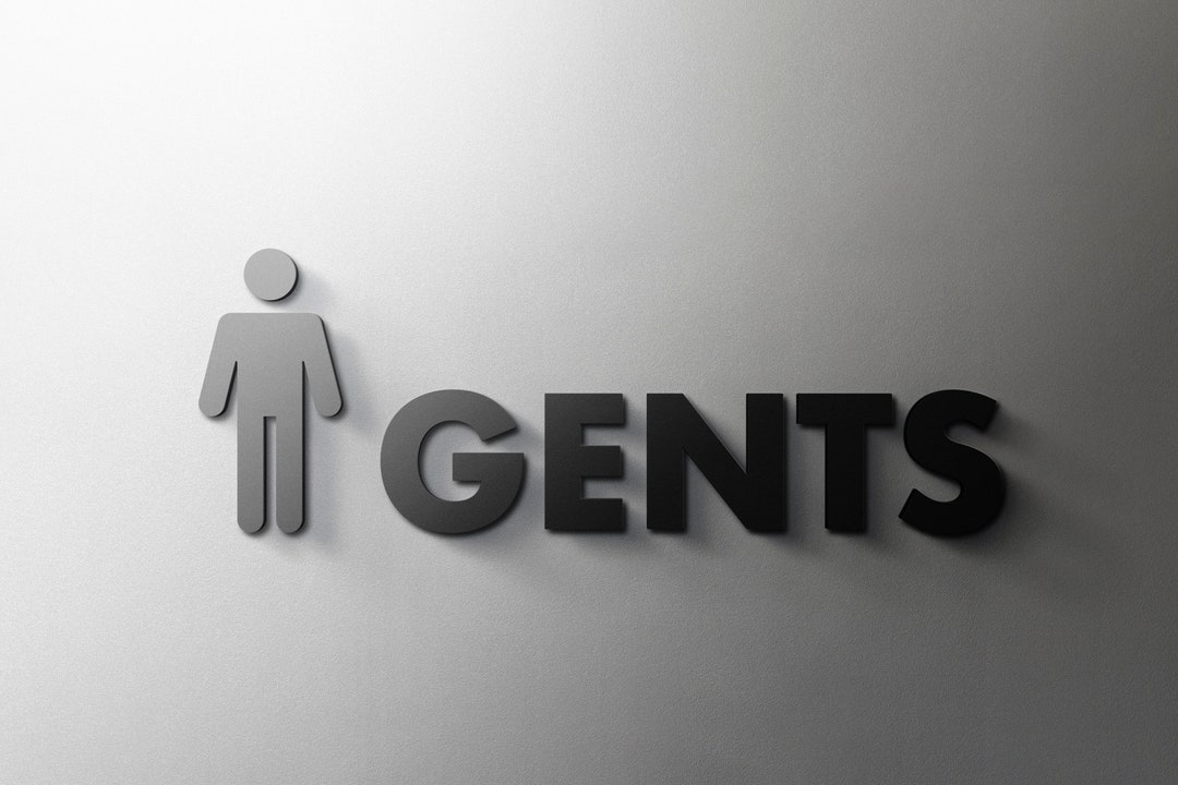 Gents WC Bathroom Sign - 3mm Acrylic Restroom, 3D, Toilet, Modern ...
