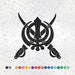 Khanda Iron Sword Decal Sticker No Background Wall Car Singh, King Sikh ...