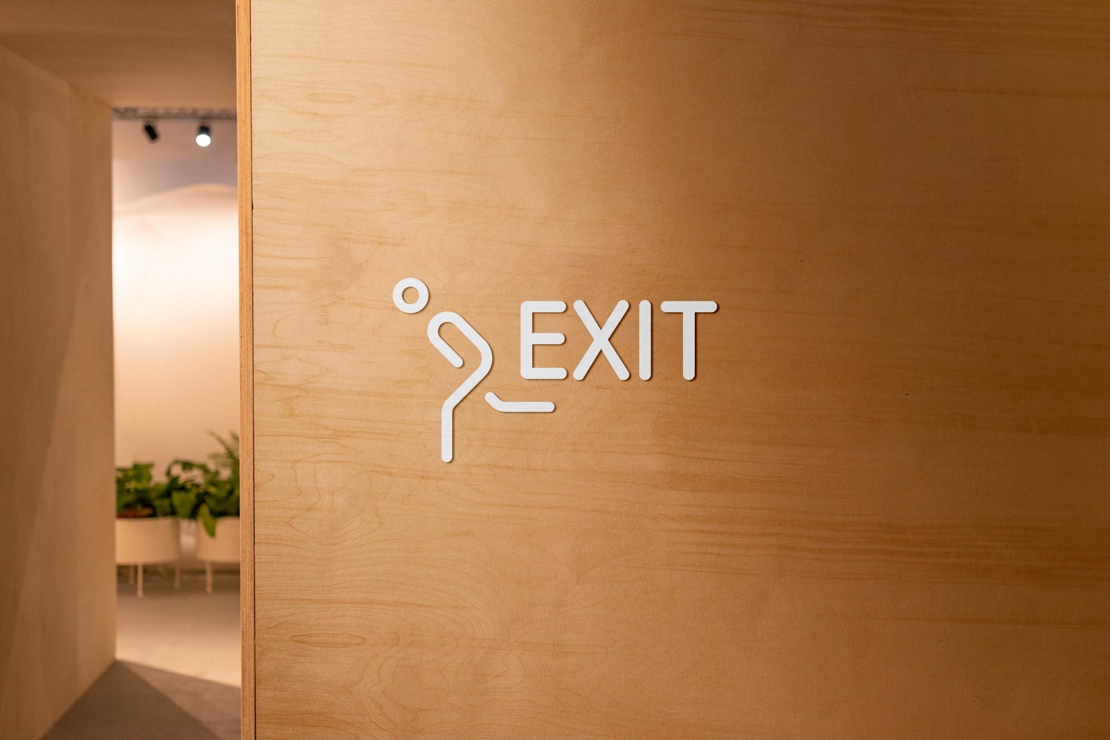 Exit Sign - 3mm Acrylic Sign, 3D, Toilet, Modern, Minimal, Restaurant ...