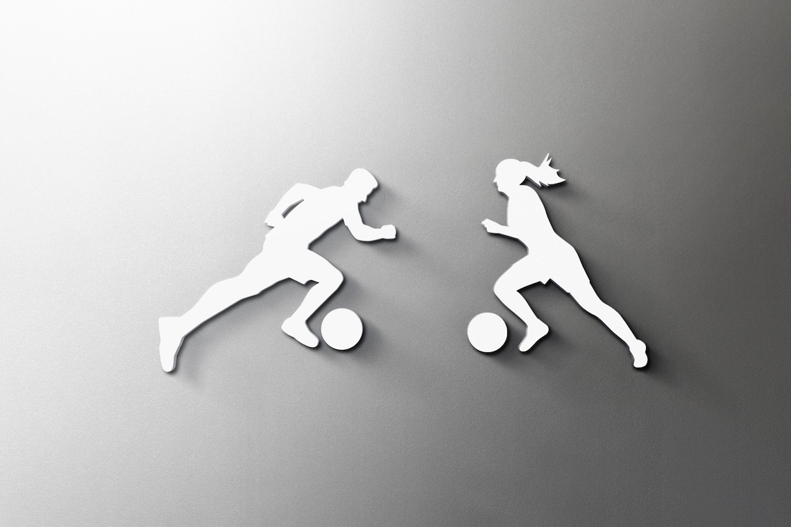 Male and Female Football Player Sign - 3mm Acrylic Restroom, Salon, 3D ...