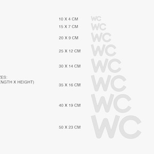 WC Toilet Bathroom Sign Symbol Text - 3mm Acrylic Restroom, Salon, 3D ...