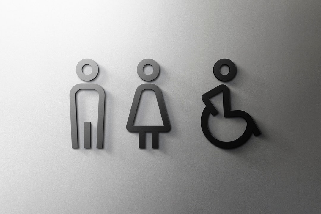 Male, Female & Disabled Bathroom Sign - 3mm Acrylic Restroom, 3D ...