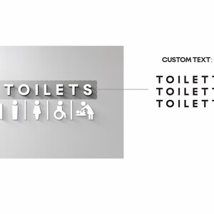 Minimal Toilet Symbols - 3mm Acrylic Sign, 3D, Toilet, Minimal ...