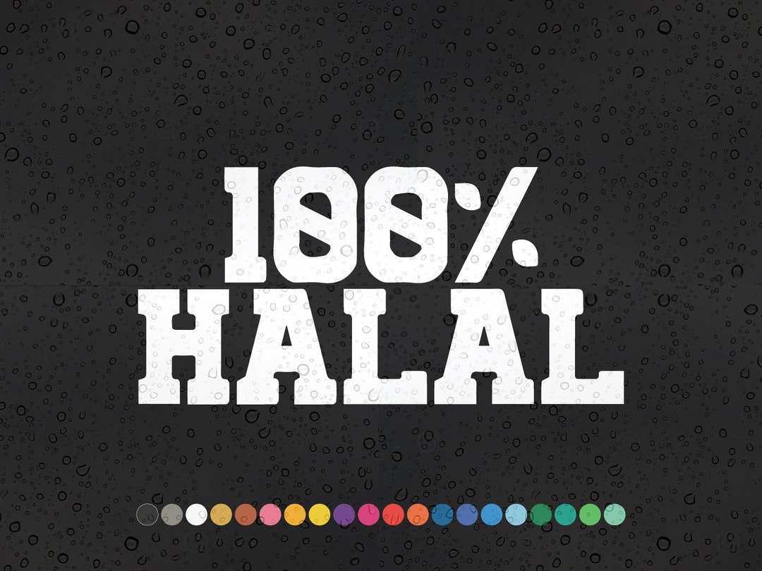 100% HALAL - Decal Vinyl Sticker Arabic Muslim Shop Window Sign, Store ...