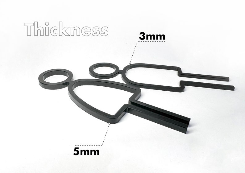 Male & Female - 3mm Acrylic Sign, 3D, Toilet, Modern, Minimal ...