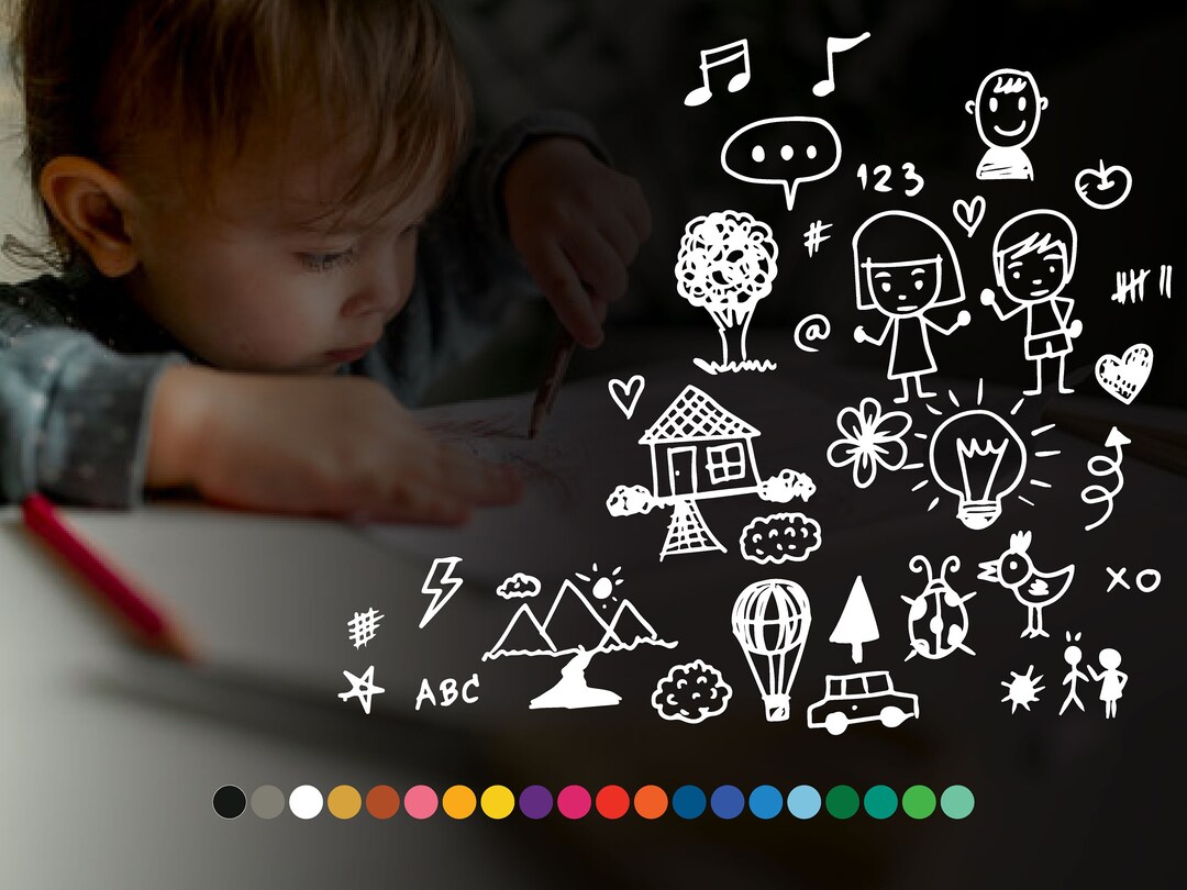 Custom Kids Doodle Sticker Vinyl Decals - Kids Drawings Turned Into ...