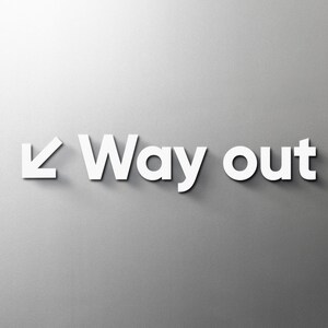 Way Out Sign - 3mm Acrylic Restroom, Salon, 3D, Exit, Modern, Emergency ...