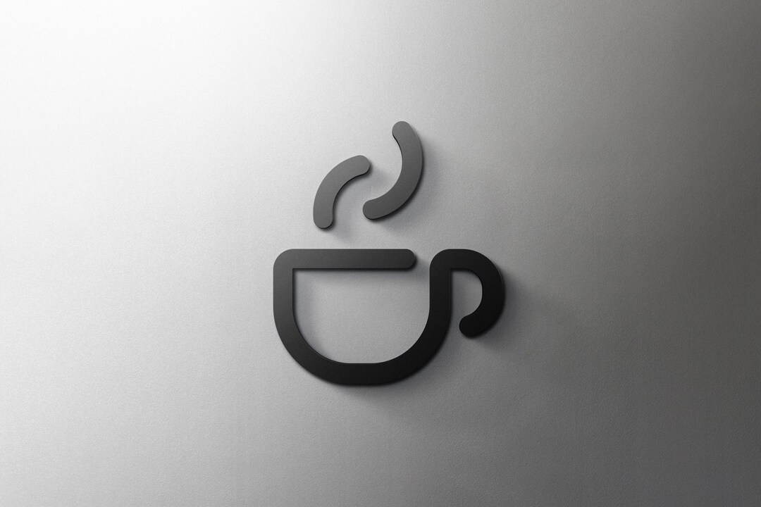 Cafe Symbol Sign - 3mm Acrylic Laser-cut, 3D, Food, Modern, Minimal ...