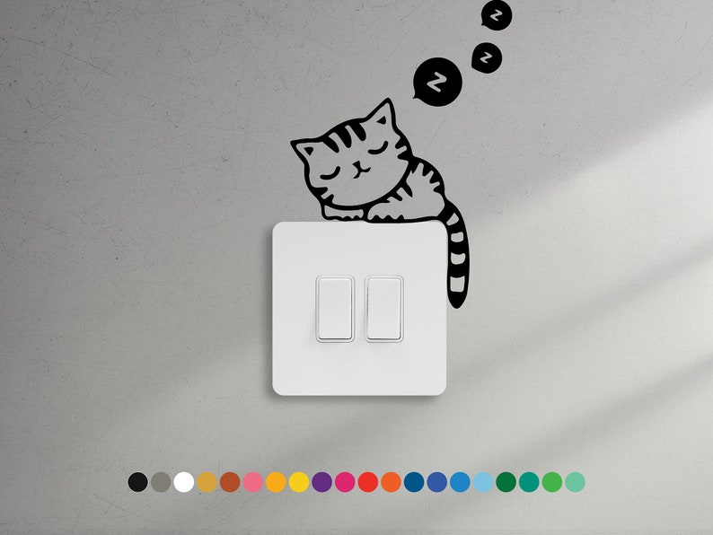 Cat Peeking Light Switch Stickers Wall Decor Window Cat - Etsy