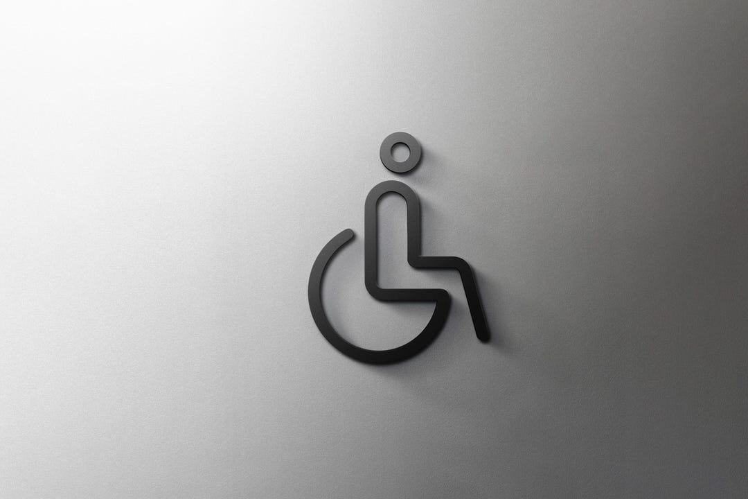 Disabled Bathroom Sign - 3mm Acrylic Restroom, 3D, Toilet, Modern ...