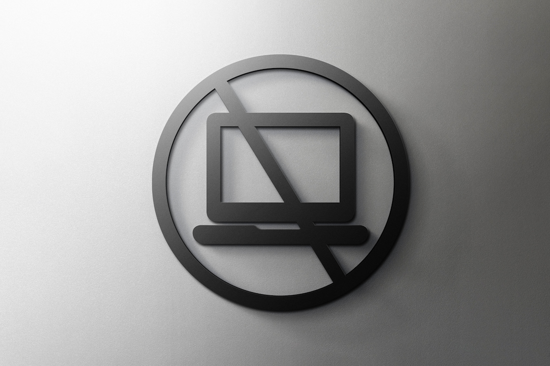 No Laptop Sign - 3mm Acrylic, Shoes Not Allowed, 3D, Cafe, Modern ...