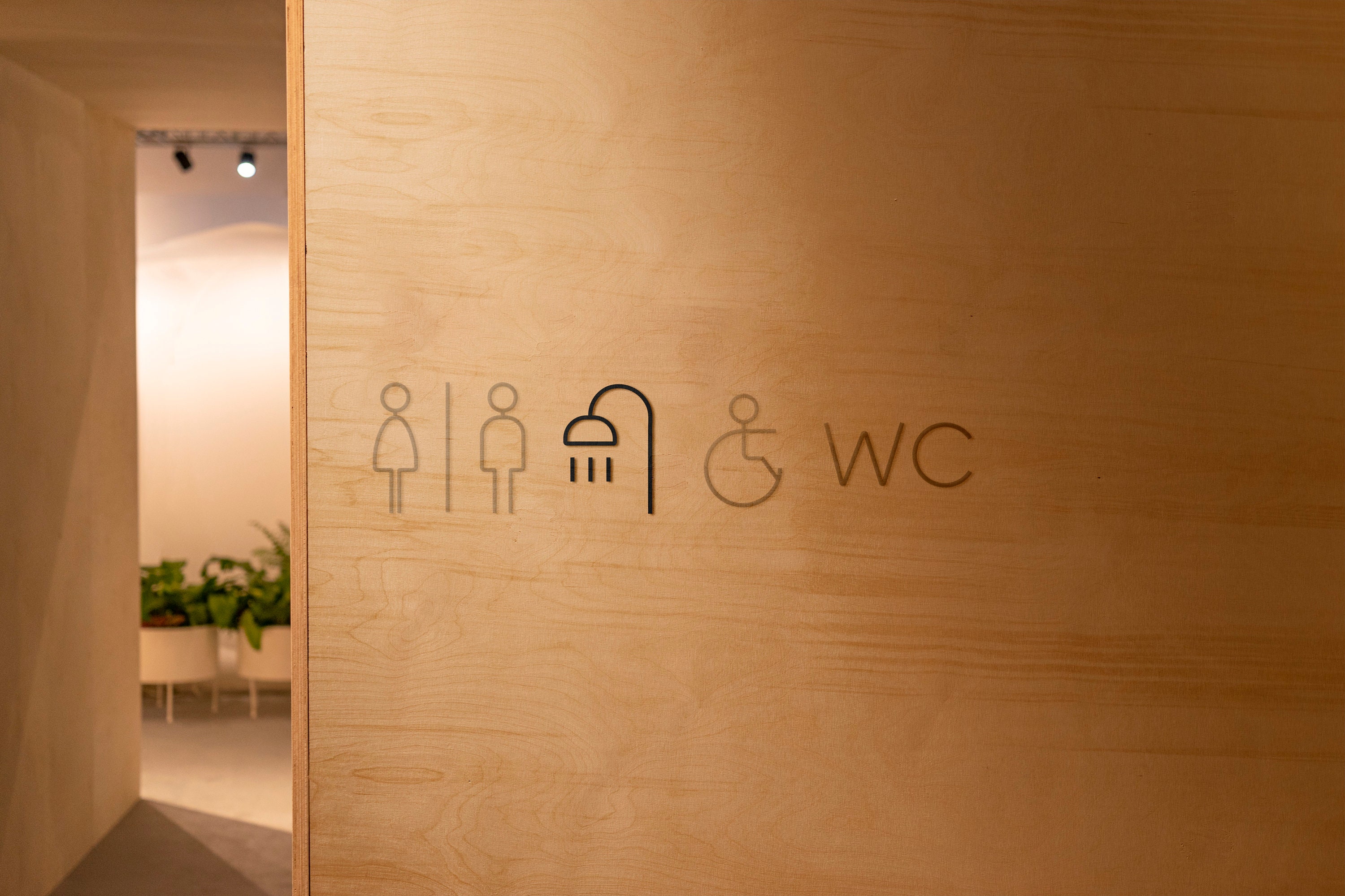 Minimal Shower Sign - Acrylic Restroom, Salon, 3D, Toilet, Modern ...