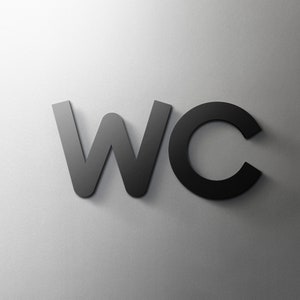 WC Toilet Bathroom Sign Symbol Text - 3mm Acrylic Restroom, Salon, 3D ...