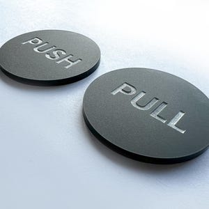 Push & Pull - Door Acrylic Sign, 3D, Toilet, Modern, Minimal ...