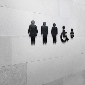 Male, Female, Disabled, Gender Neutral and Baby Bathroom Sign - 3mm ...