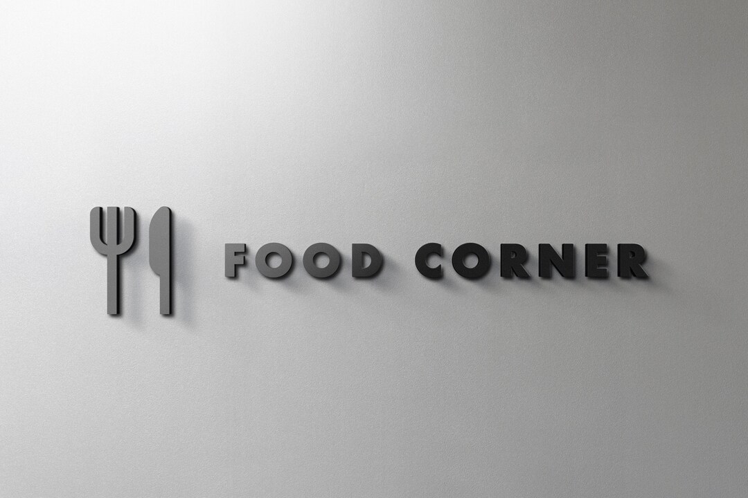 Food Corner Sign - 3mm Acrylic, 3D, Restaurant, Minimal, Gallery, Hotel ...