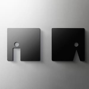 Square Male & Female WC Bathroom Sign - 3mm Acrylic Restroom, 3D ...