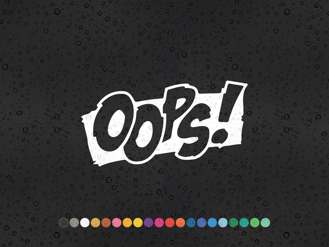 2x Oops Sticker Decal Car Window Vinyl Laptop Skateboard Graphics Bike ...