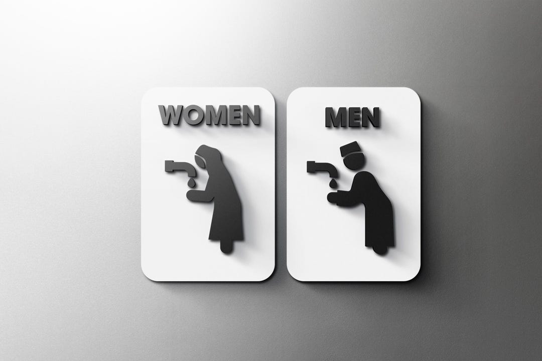 Masjid Wudu Sign - Men's and Women's Wudu | Muslim Bathroom | Acrylic ...