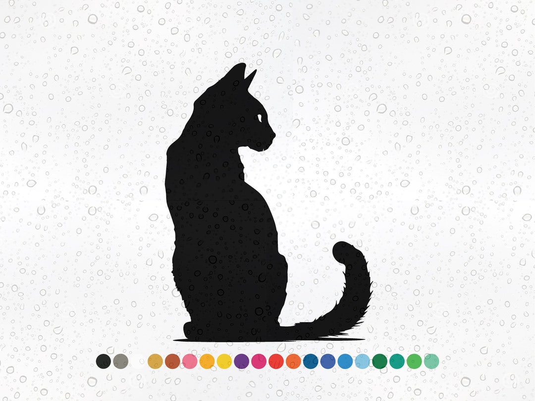 Black Cat Sitting - Car Styling Vinyl Car Sticker Decal Accessories ...