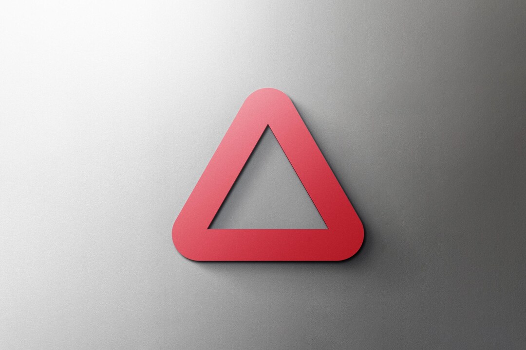 Triangle - 3mm Acrylic Sign, 3D, Warning, Modern, Minimal, Game, Shape ...
