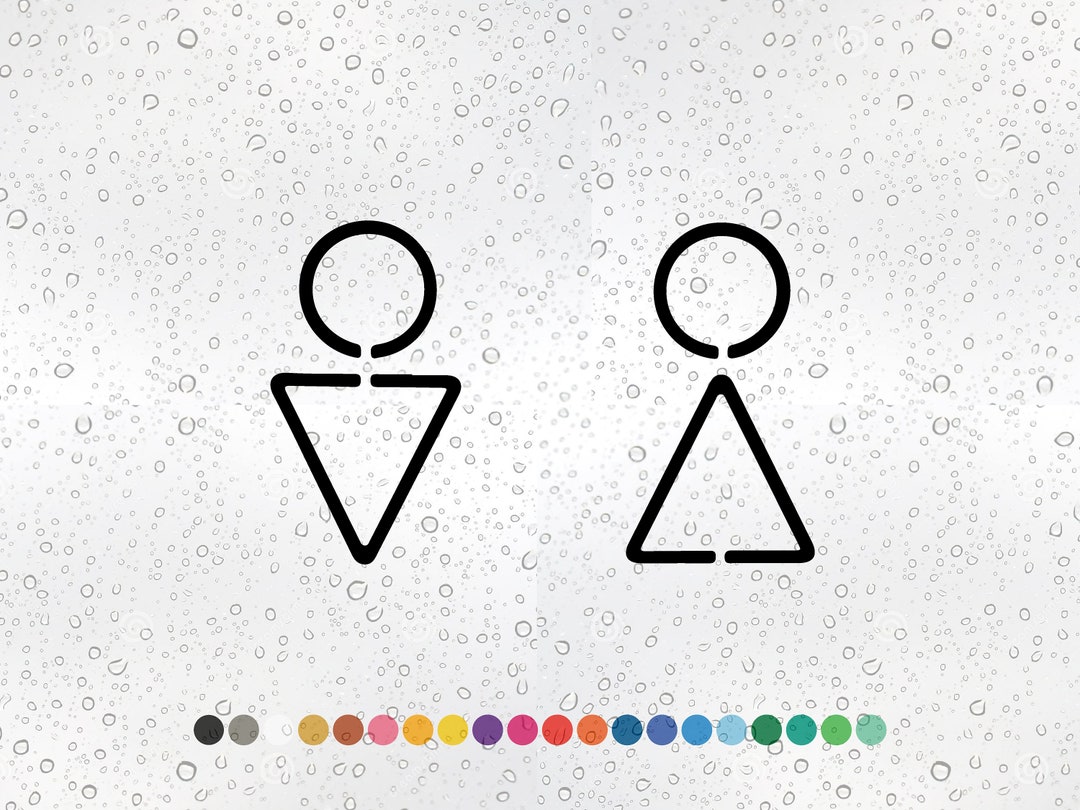 Toilet Door Bathroom Sign - Sticker Sign Vinyl Decal Waterproof ...