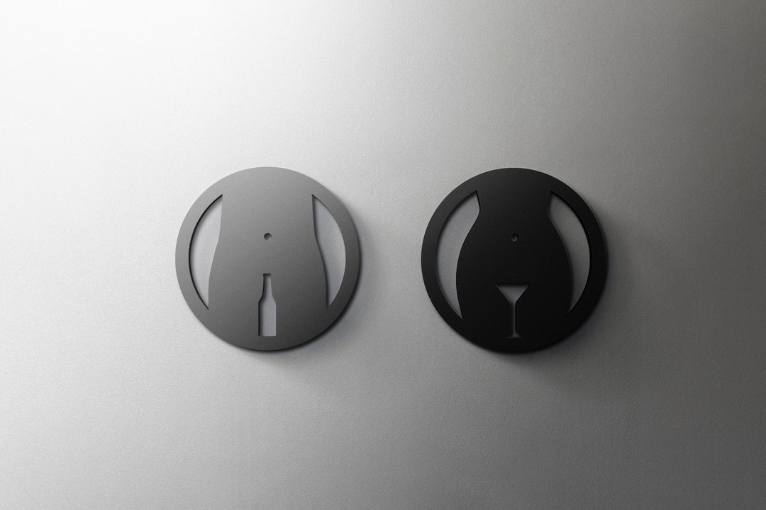 Male, Female Restaurant Bar Bathroom Acrylic Sign - 3mm 3D Symbol ...