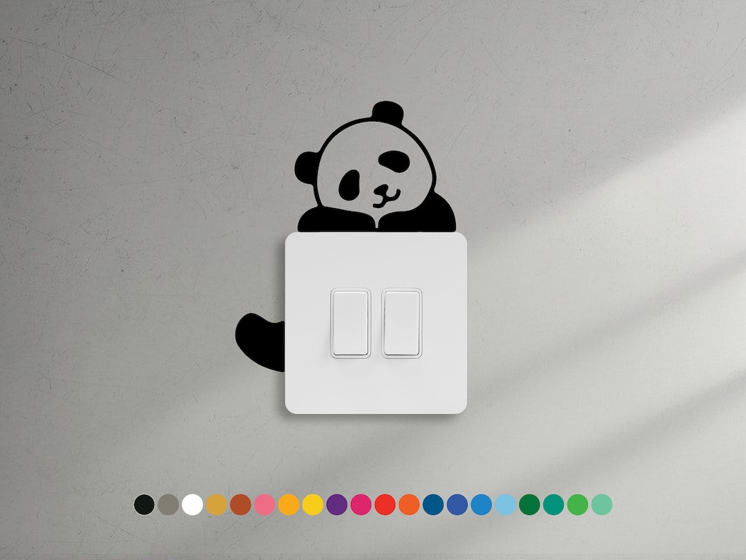Cute Panda - Light Switch Stickers Wall Decor Window Cat Colour Vinyl ...