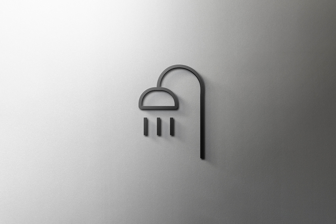 Minimal Shower Sign - Acrylic Restroom, Salon, 3D, Toilet, Modern ...