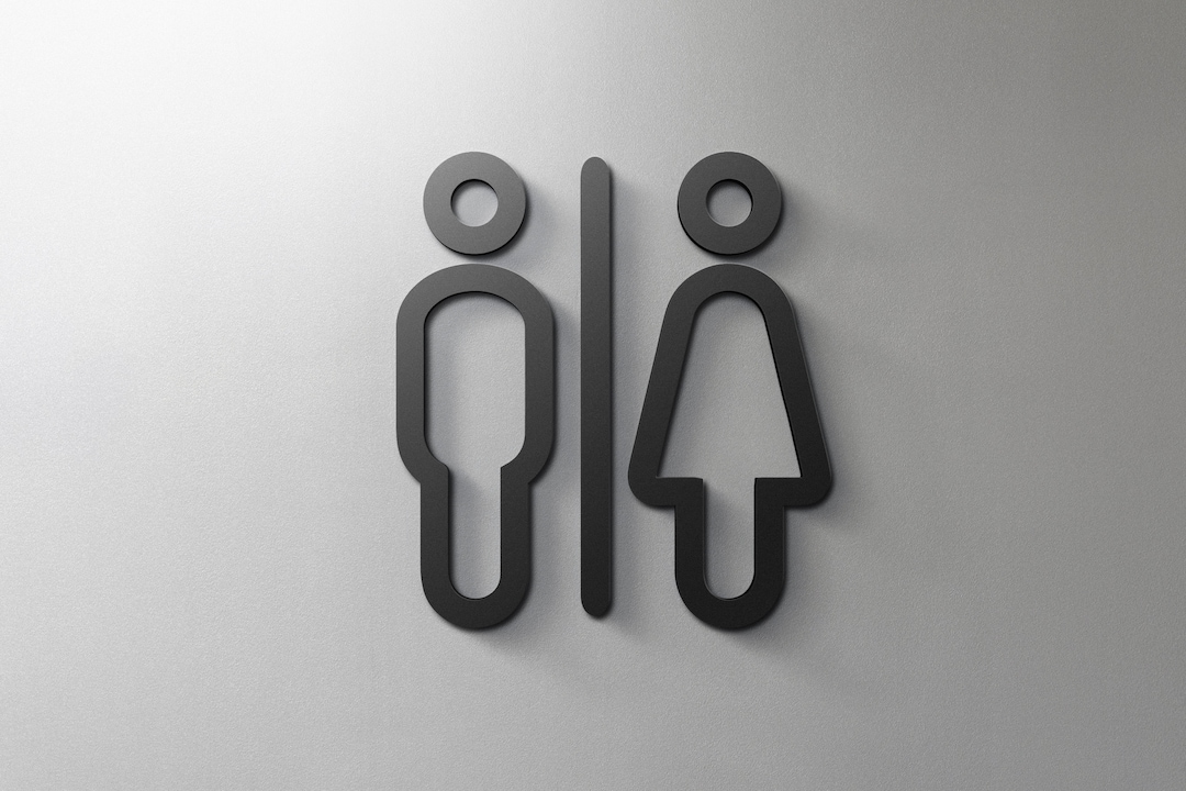Male & Female Bathroom Sign - 3mm Acrylic Restroom, Salon, 3D, Toilet ...