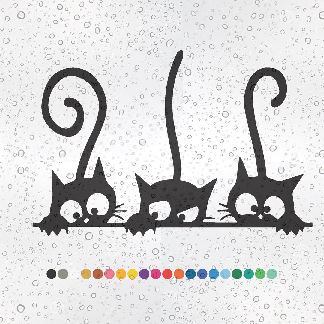 3 Cats Peeking - Car Styling Vinyl Sticker Decal Accessories Sticker ...