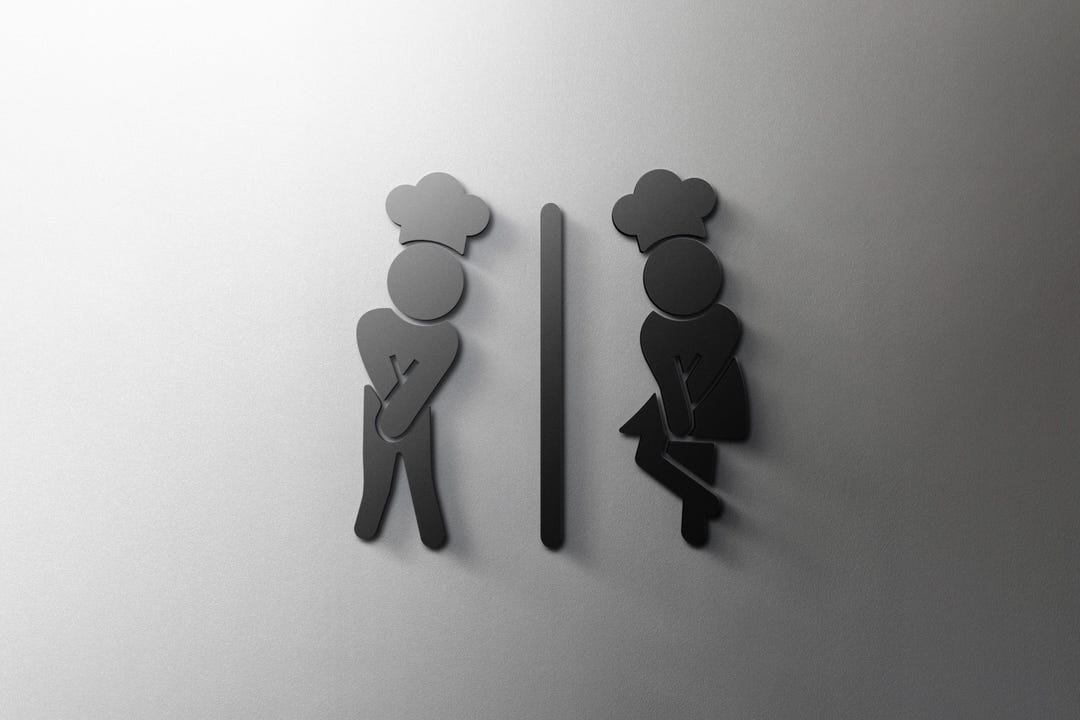 Kitchen Pictogram With Chefs Symbol - 3mm Acrylic Sign, 3D, Toilet ...