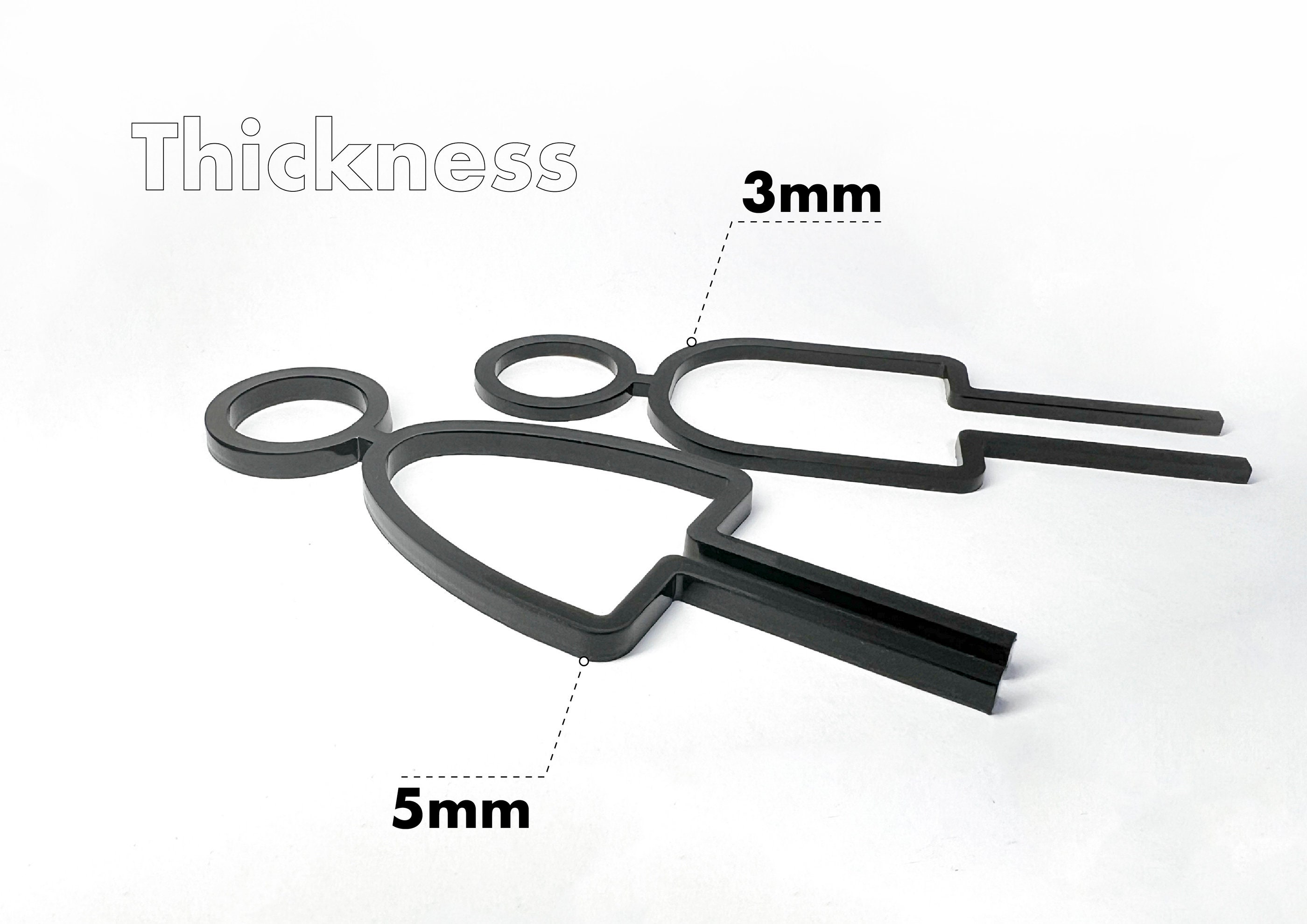 Male & Female - 3mm Acrylic Sign, 3D, Toilet, Modern, Minimal ...