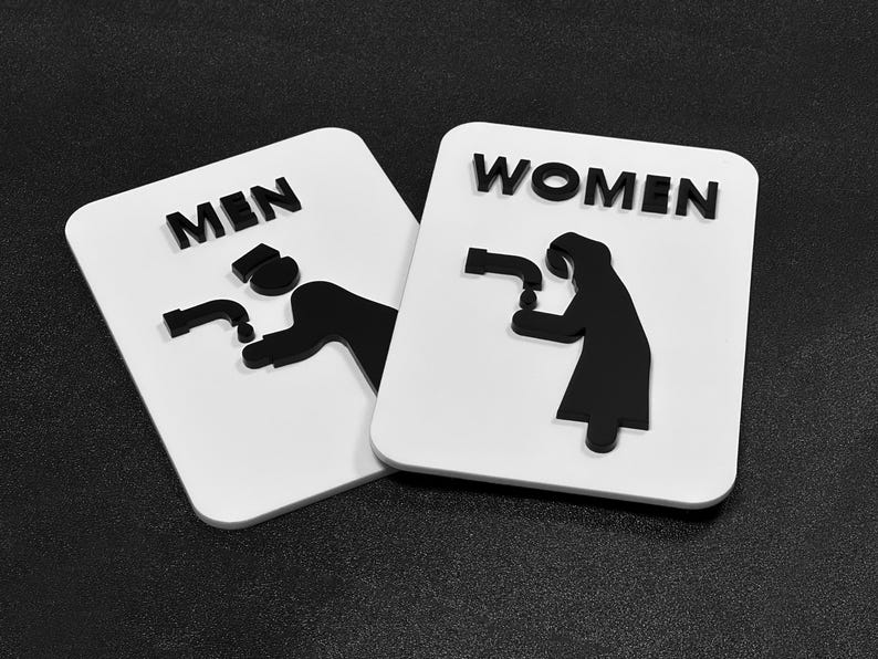 Masjid Wudu Sign - Men's and Women's Wudu | Muslim Bathroom | Acrylic ...