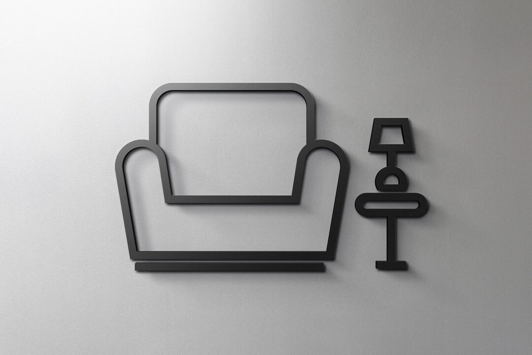 Lounge Room Symbol Sign - Acrylic Restroom, Salon, 3D, Toilet, Modern ...