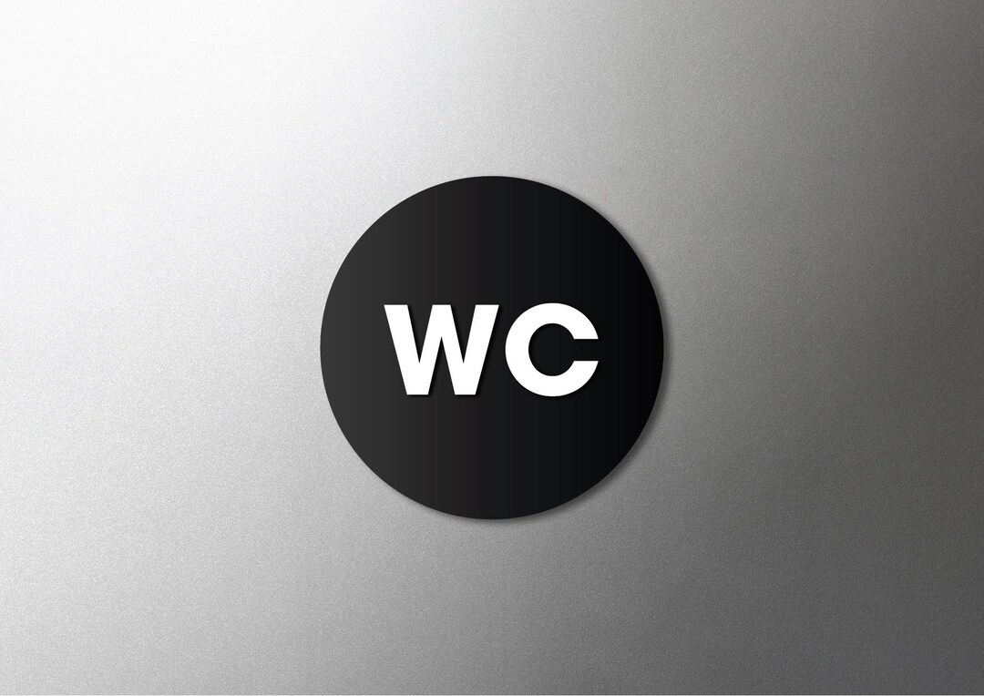Custom Circle WC Sign - 3mm Acrylic, 3D, Toilet, Modern, Minimal ...