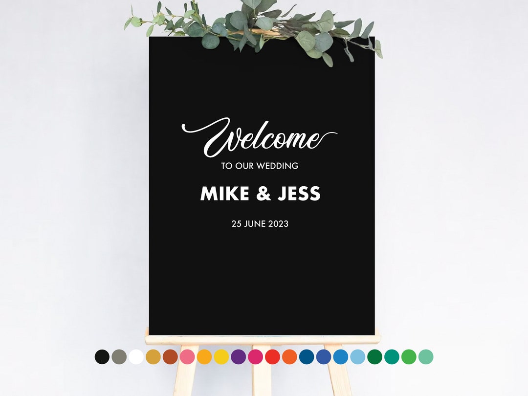 Wedding Vinyl Decal Sticker for DIY Welcome Sign 01 - Easy to Apply ...