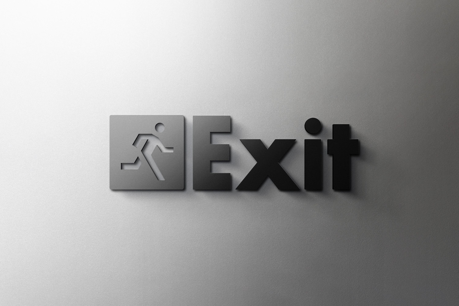 Exit Symbol Sign - 3mm Acrylic Laser-cut, 3D, Home, Studio, Lounge ...