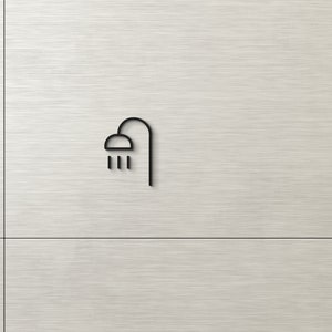 Minimal Shower Sign - Acrylic Restroom, Salon, 3D, Toilet, Modern ...