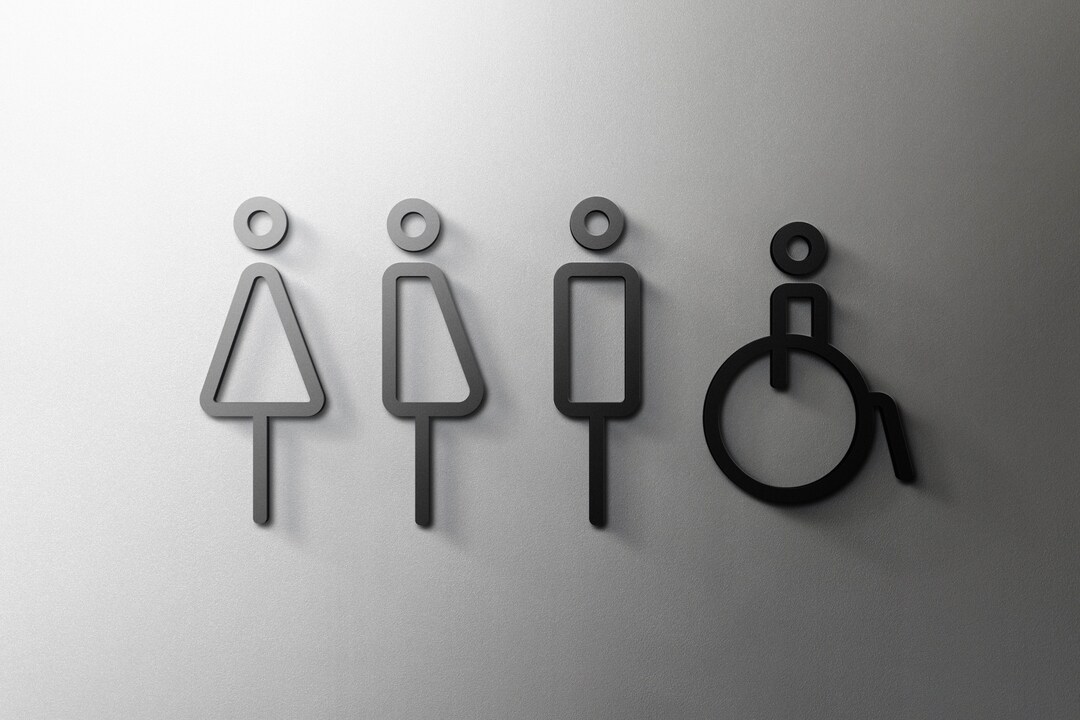 WC Bathroom Sign - 3mm Acrylic Restroom, 3D, Toilet, Minimal ...