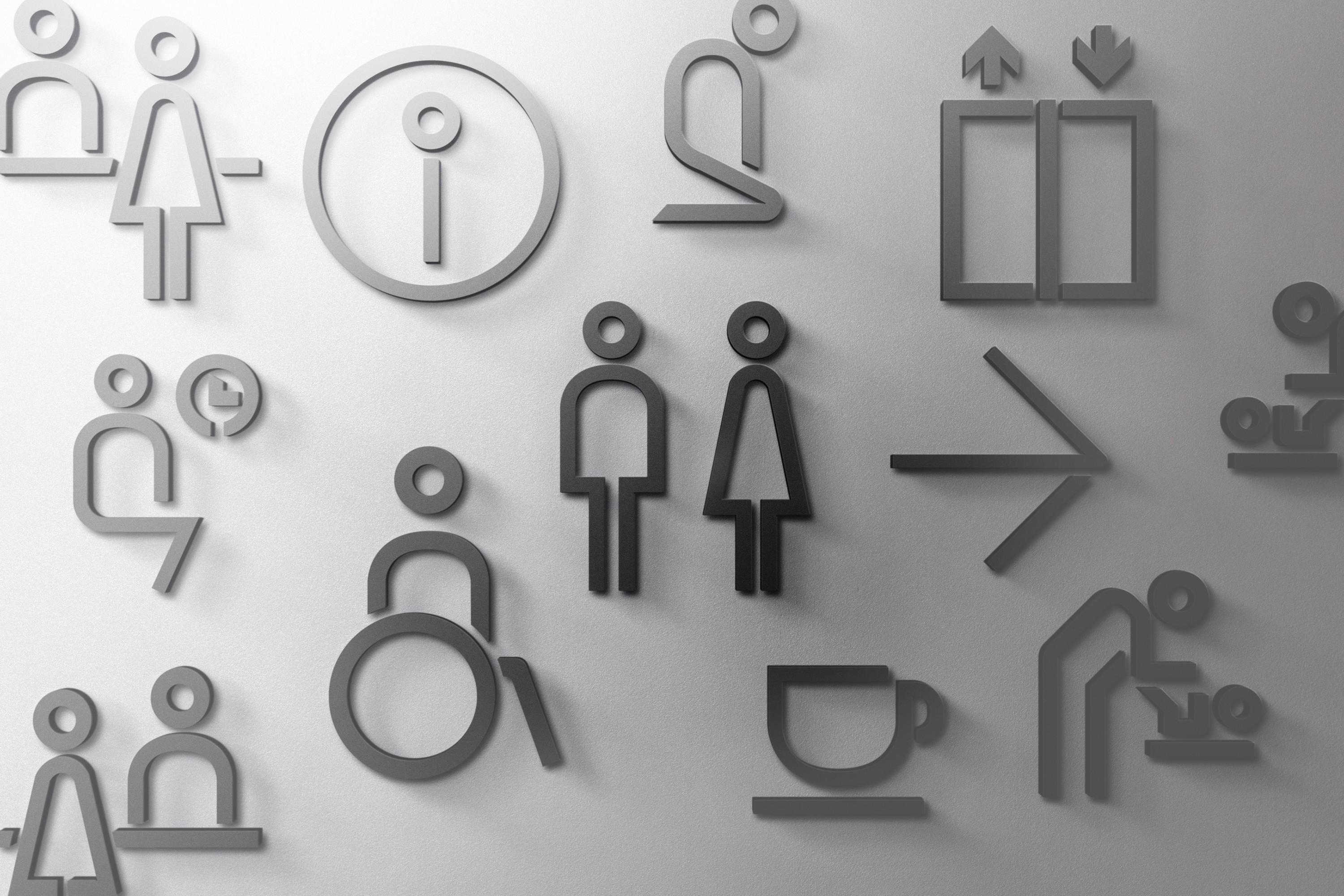 3D Acrylic Signage Wayfinding Symbols - 3mm WC Restroom, Salon, Toilet ...